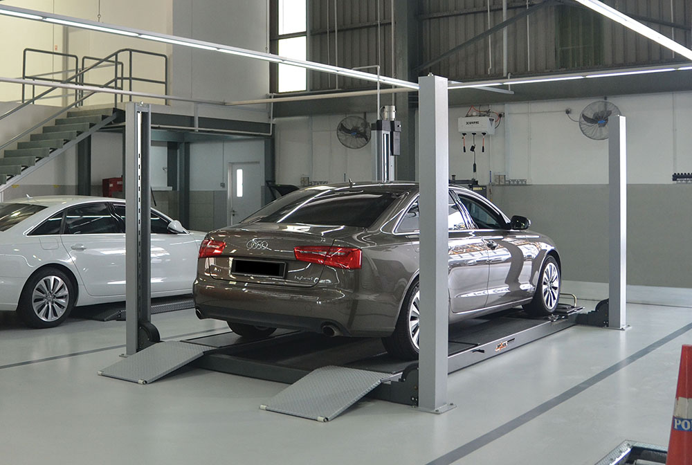 Electrohydraulic 4-post lifts - Space Test