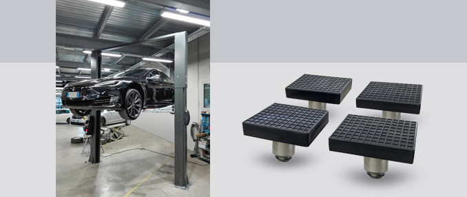 Tesla adapters for 2-post lifts - Space Test